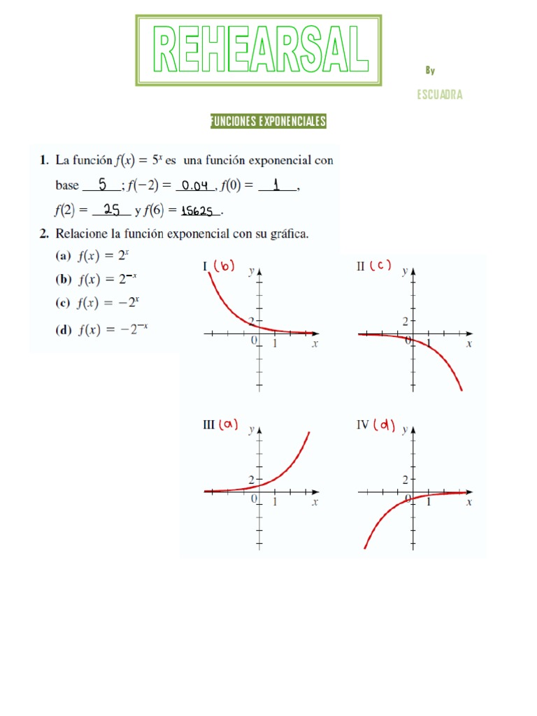 Rehearsal Funciones Exponenciales - VMM PDF | PDF