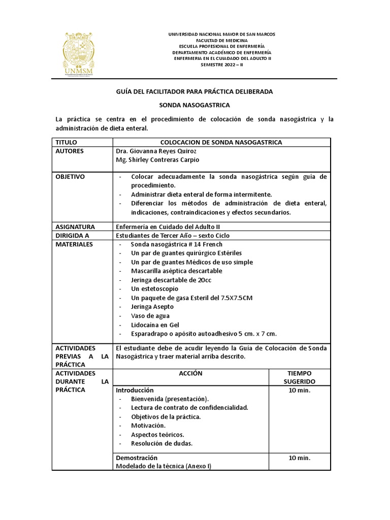 Practica Deliberada - SNG PDF | PDF | Medicina CLINICA | Especialidades ...