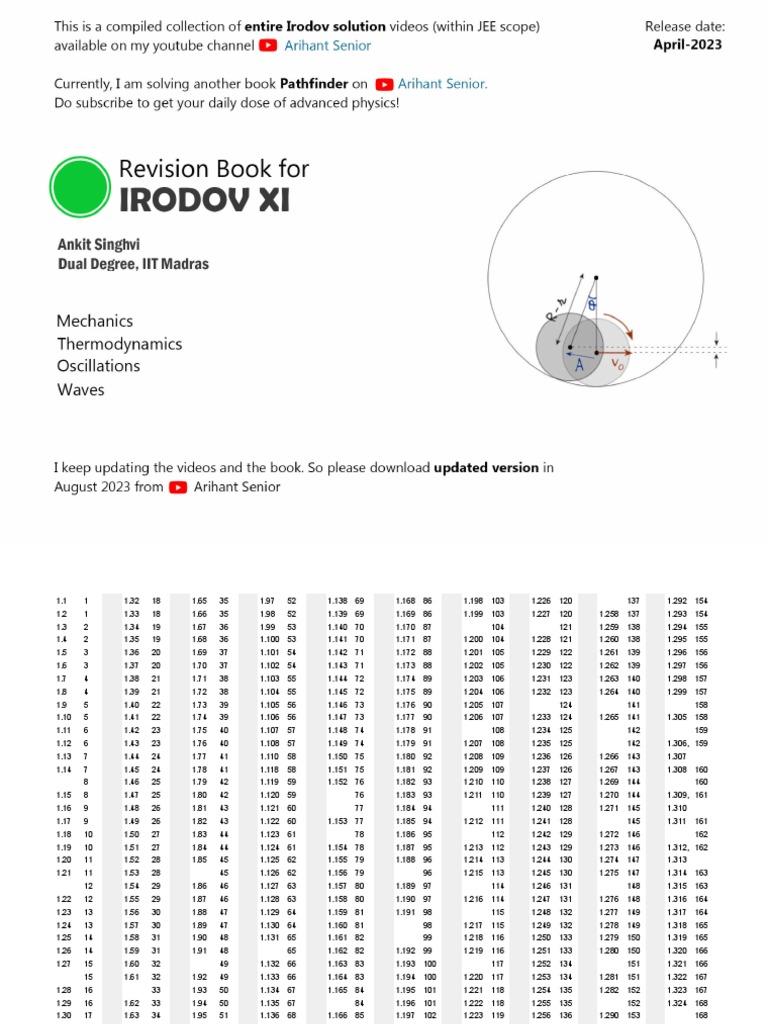 Irodov Solutions for Class 11 | PDF