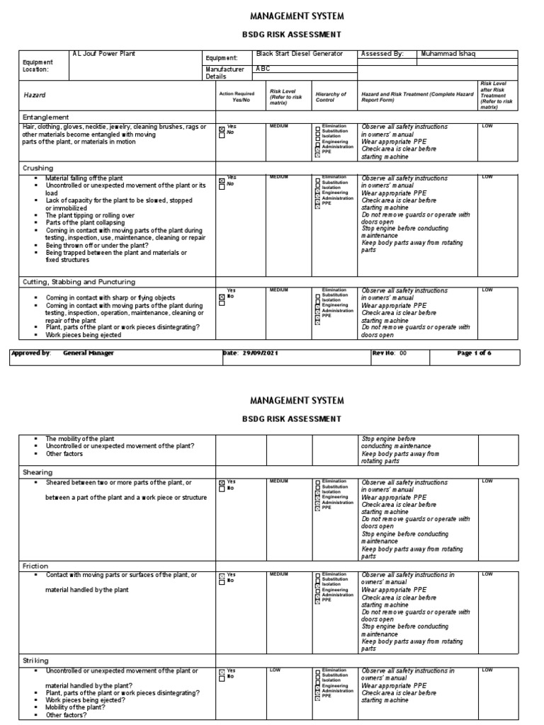 Diesel-Generator-Hazard-Assessment-pdf-master-hire.docx | PDF