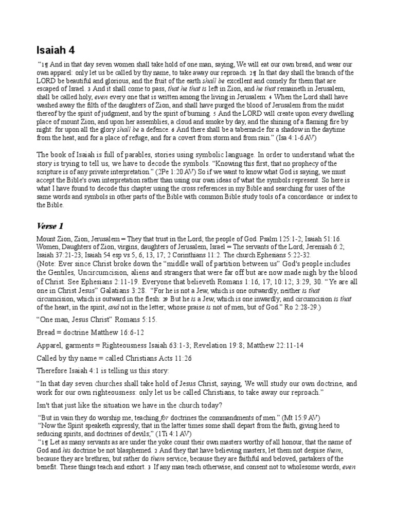 Isaiah 4 Vs 1 | PDF | Isaiah | Epistle To The Romans