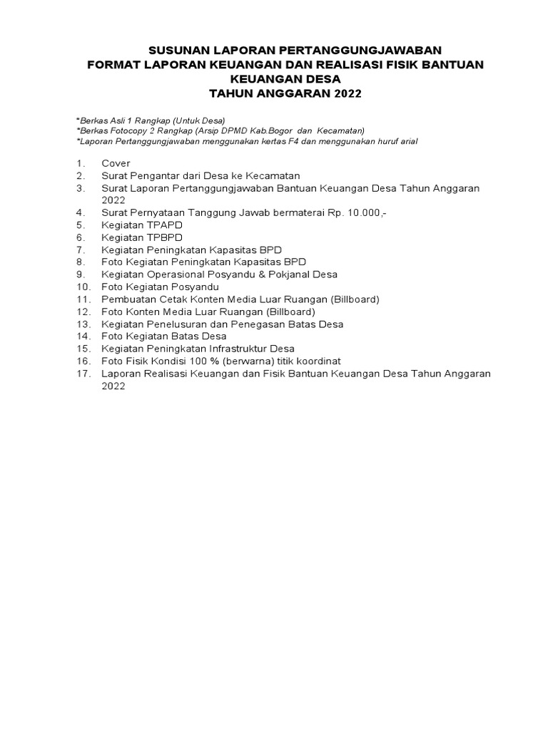 Format LPJ Banprov 2022 | PDF