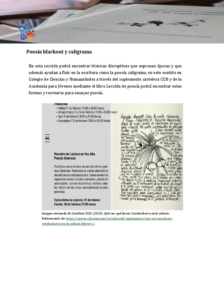 Poesía Blackout y Caligrama | PDF