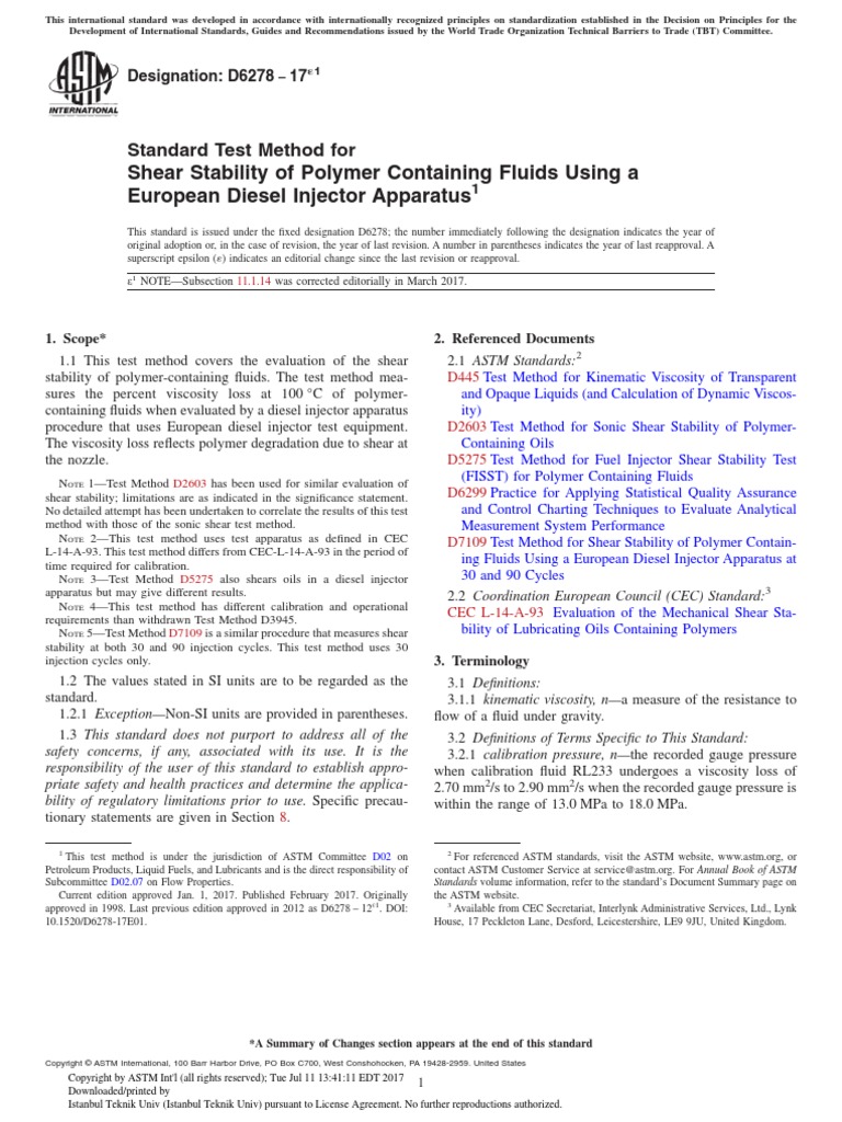 Astm 2017-D6278 PDF | PDF | Diesel Engine | Pump