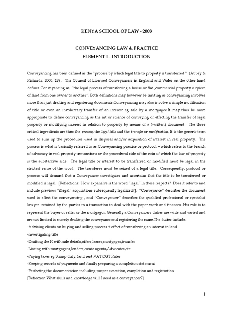2.CONVEYANCING LAW-intro | PDF