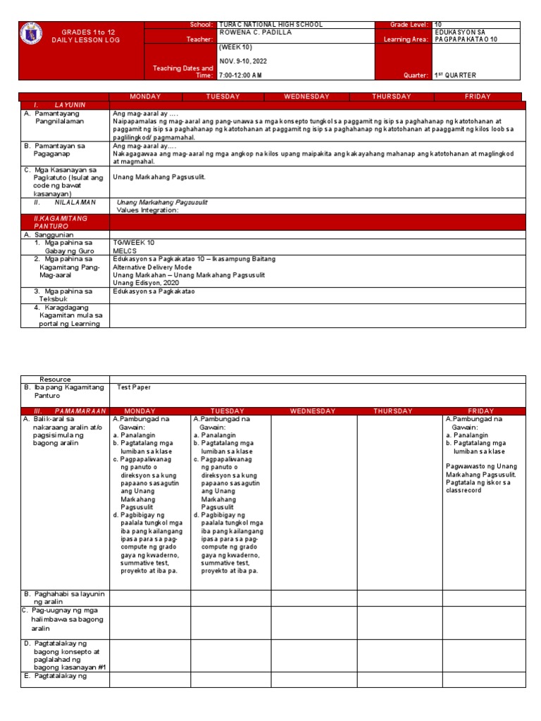 DLL-EsP10 Q1W10 | PDF