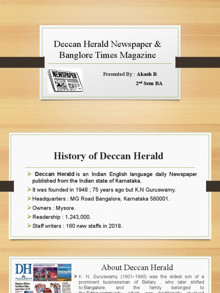 Deccan Herald Newspaper & Magazine | PDF