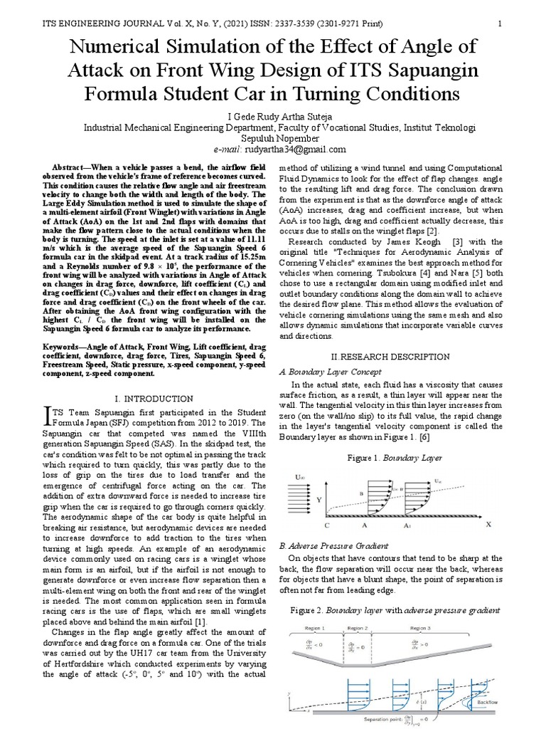 Aerodynamic Analysis of Front Wing Design | PDF