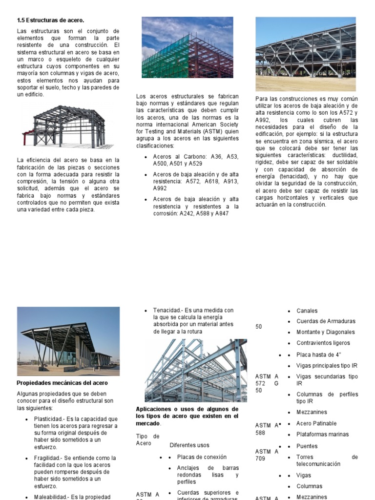 1.5 Estructuras de Acero | PDF | Acero | Bóveda (Arquitectura)