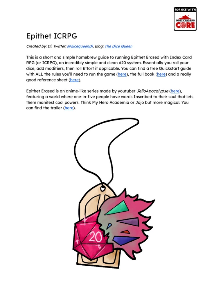 Epithet ICRPG PDF v3.1 PDF | PDF