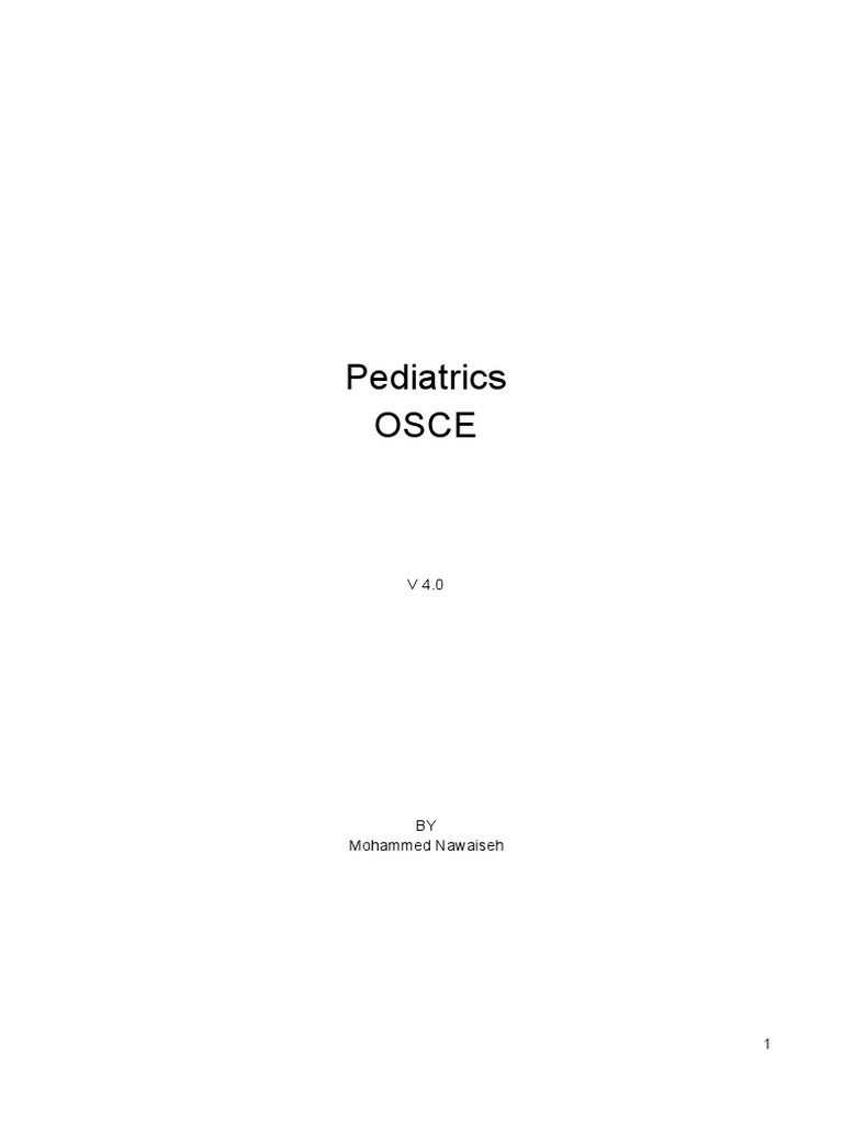 Pediatrics OSCE by Mohammed Nawaiseh V4 PDF | PDF | Urinary Tract ...