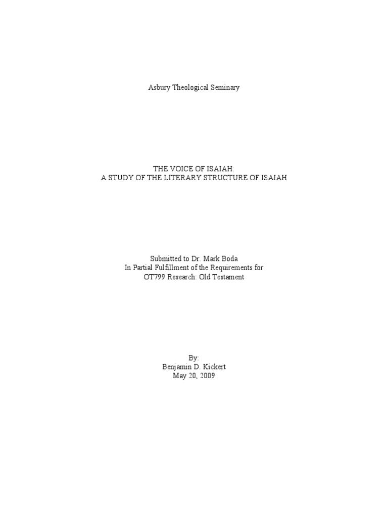 Literary Structure of the Book of Isaiah | PDF