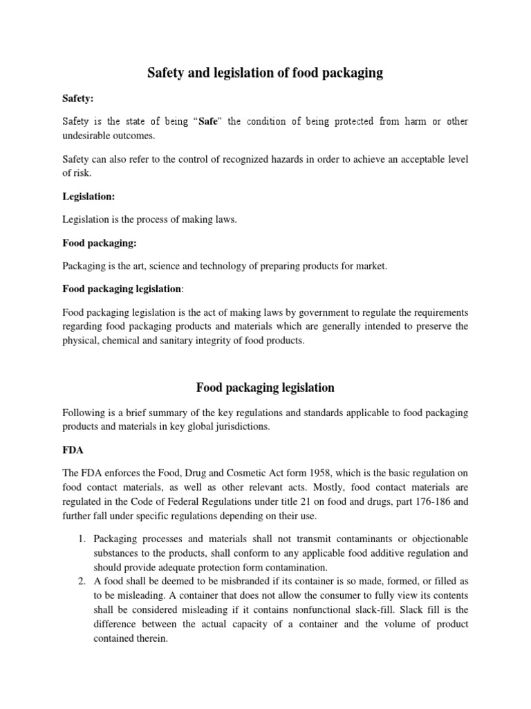 Food Safety Legal Register Requirements PDF | PDF | Packaging And ...