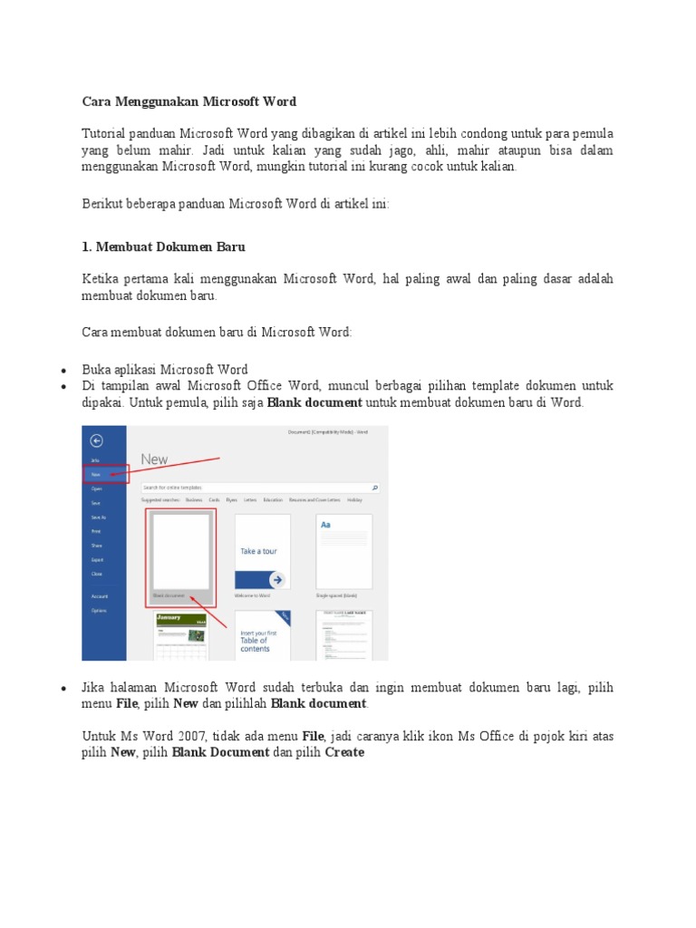 Cara Menggunakan Microsoft Word | PDF Cara Menggunakan Microsoft Word | PDF