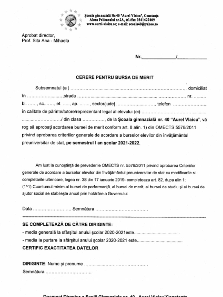 cerere bursa merit.pdf | PDF