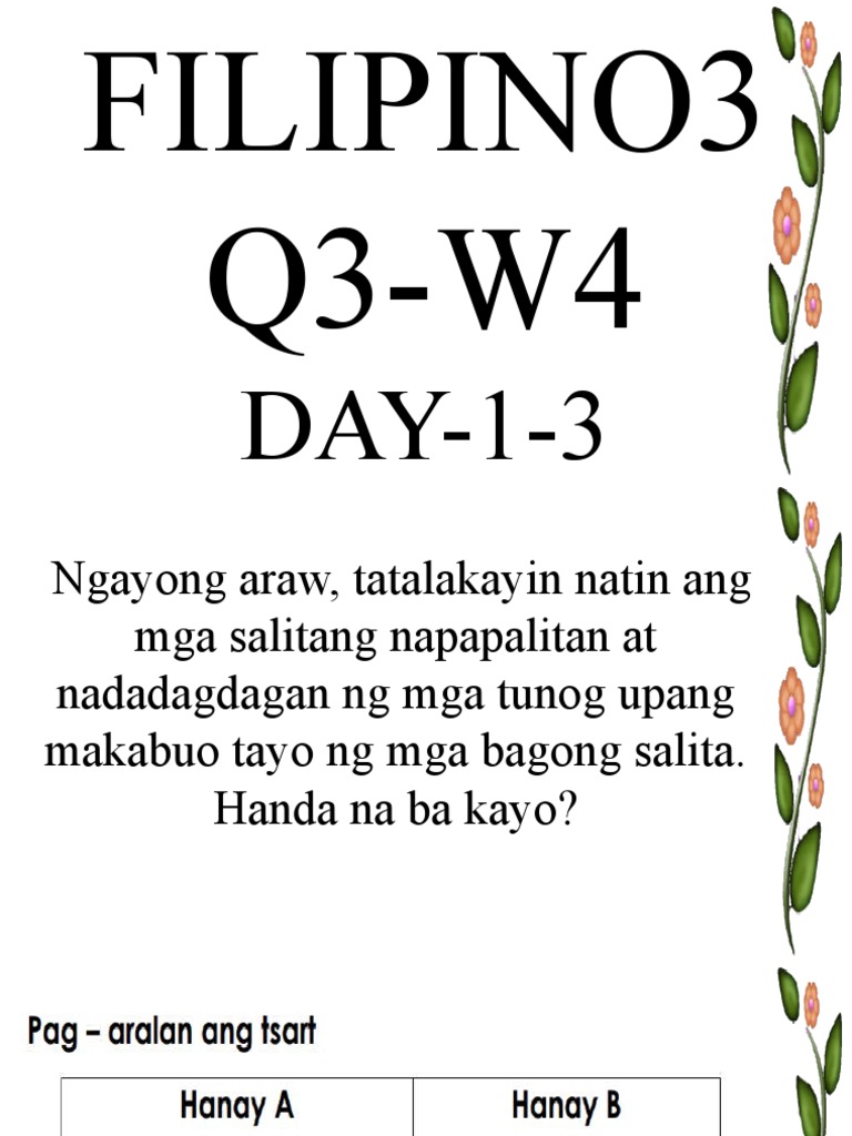 Q3-W4-Filipino 3 - Day 4-5 | PDF
