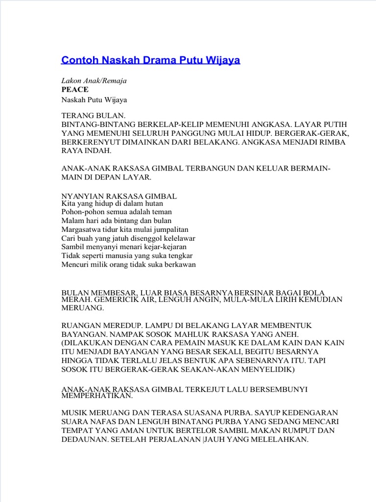 Dokumen - Tips - Contoh Naskah Drama Putu Wijaya PDF | PDF