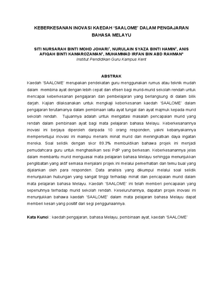 ABSTRAK (INOVASI) | PDF