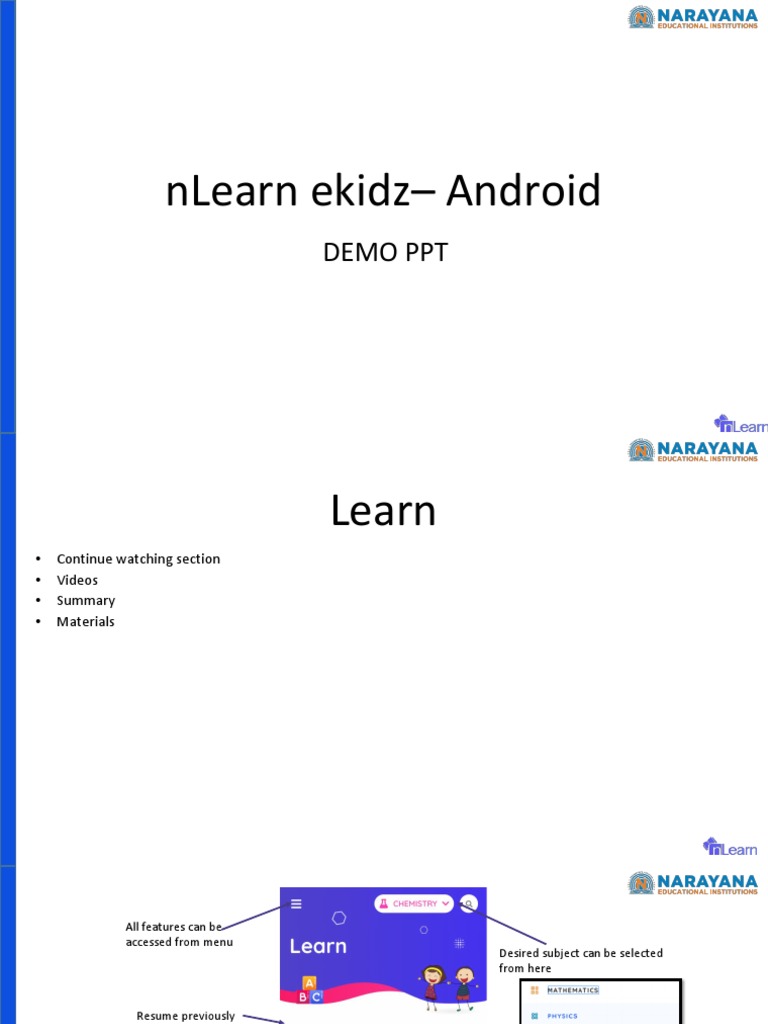 nLearnKidz -DemoPPT- Android | PDF | Computing | Software