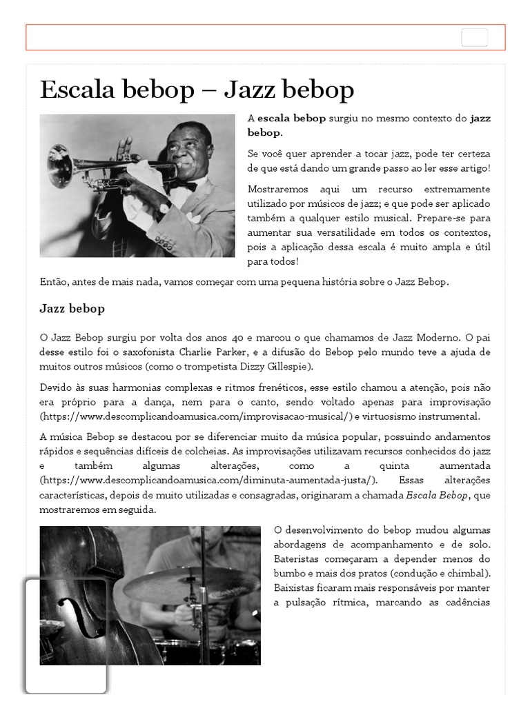 Escala Bebop - Jazz Bebop - Teoria Musical | PDF