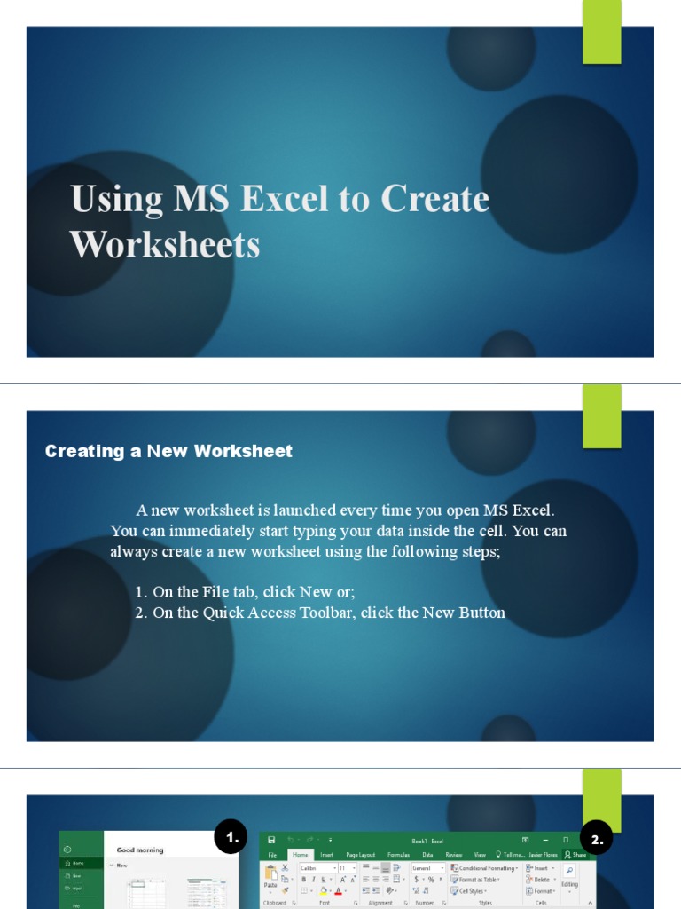 Using MSExcelto Create Worksheets | PDF