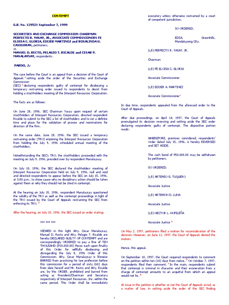 Contempt | PDF | Contempt Of Court | Judge