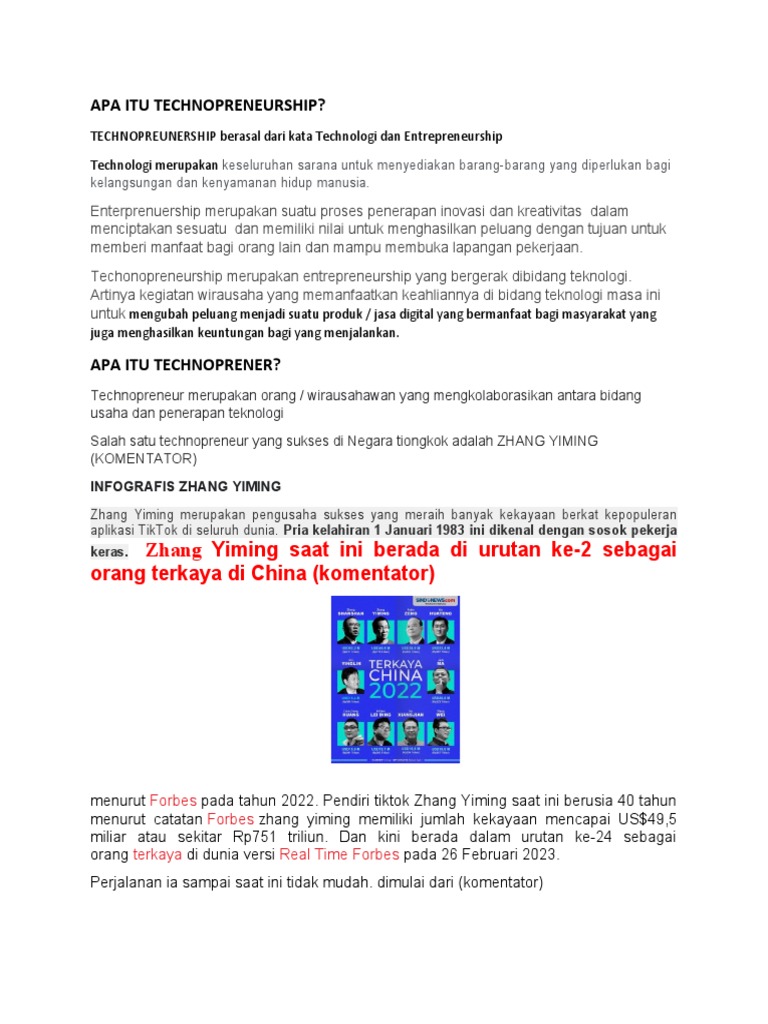 Apa Itu Technopreneurship | PDF