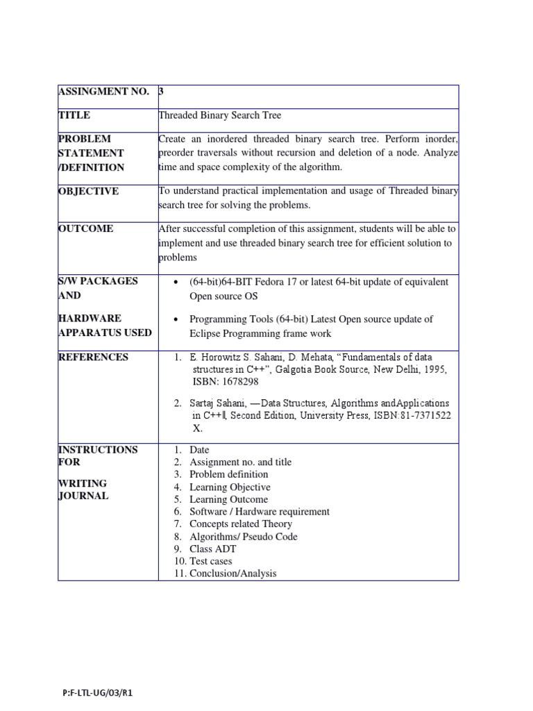 Dsal Manual Assignment 3 Pdf Algorithms And Data Structures Computing