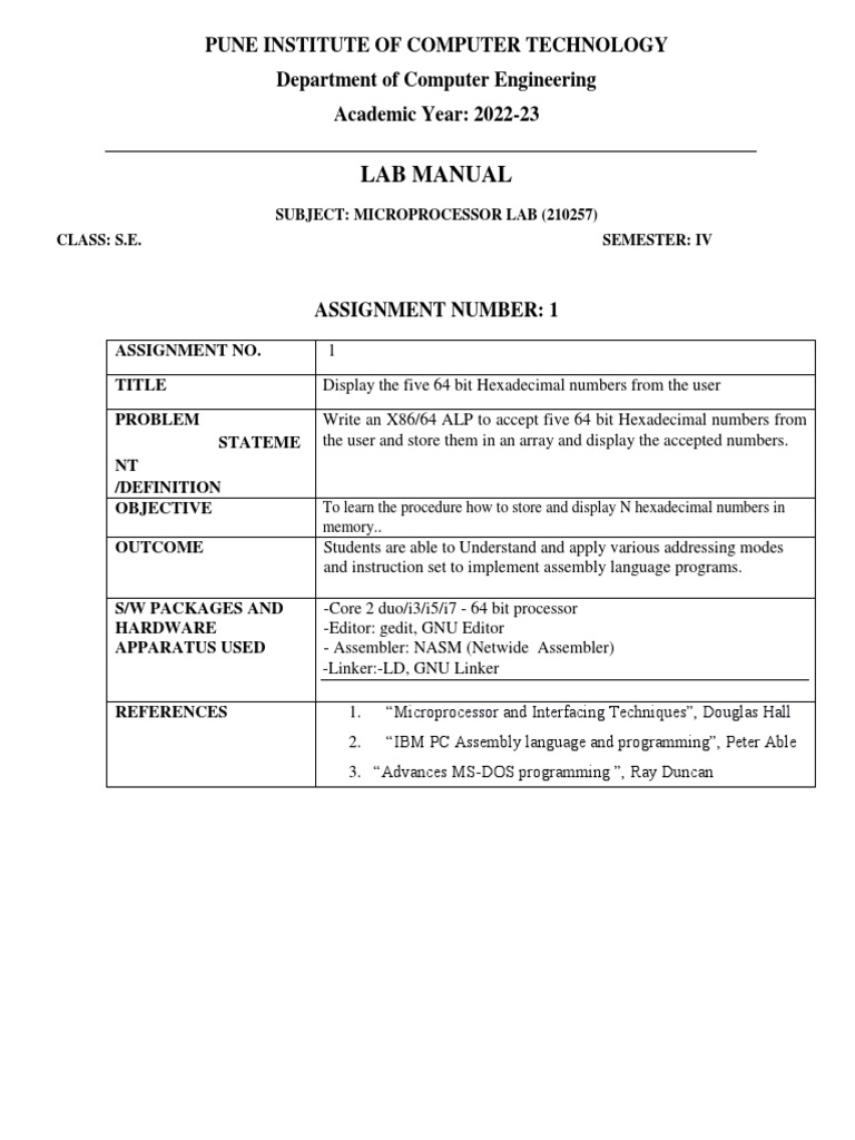 MPL Labmanual | PDF | Assembly Language | String (Computer Science)