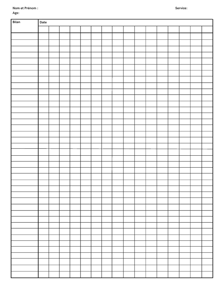 Bilans Biologiques - Tableau Surveillance PDF | PDF