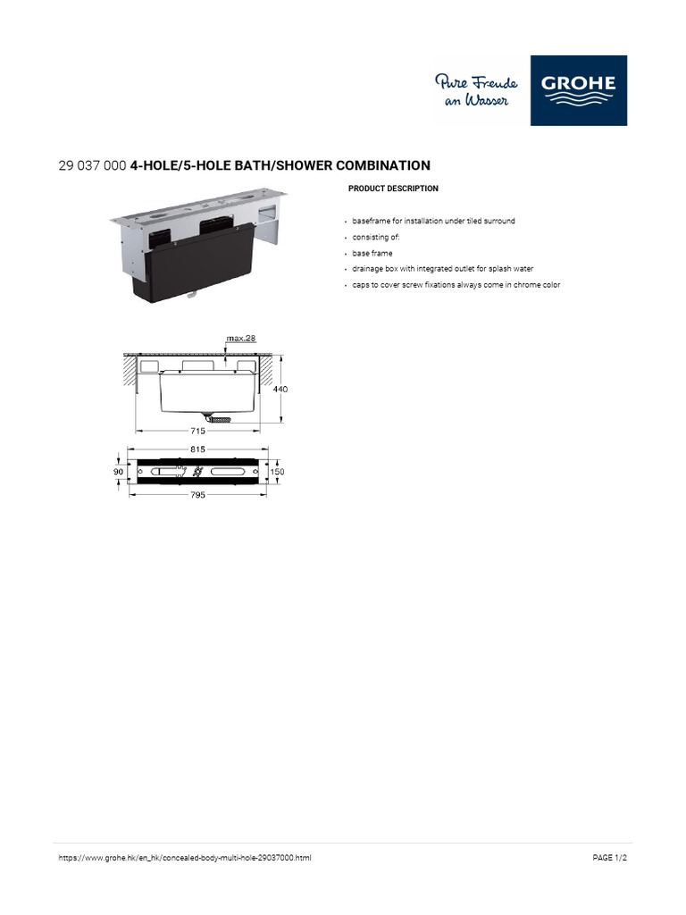 GROHE_Specification_Sheet_29037000 | PDF