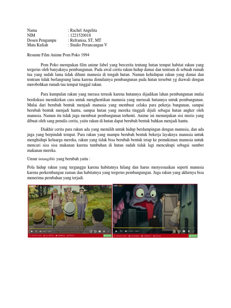 Pom Poko: Konflik Rakun dan Pembangunan | PDF