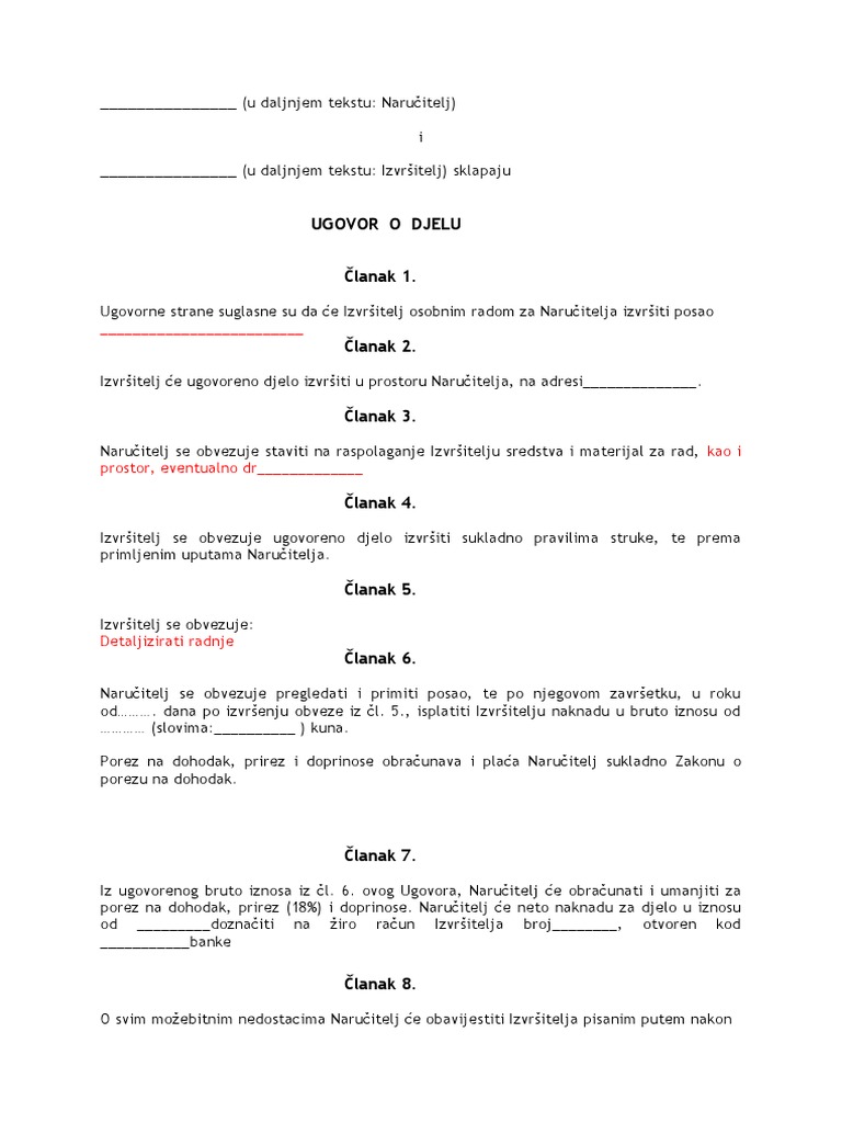 Ugovor o Djelu | PDF