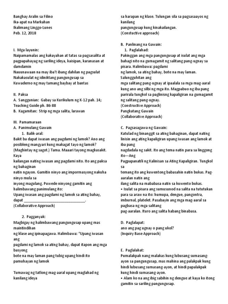 DLP Filipino Q4W5 | PDF