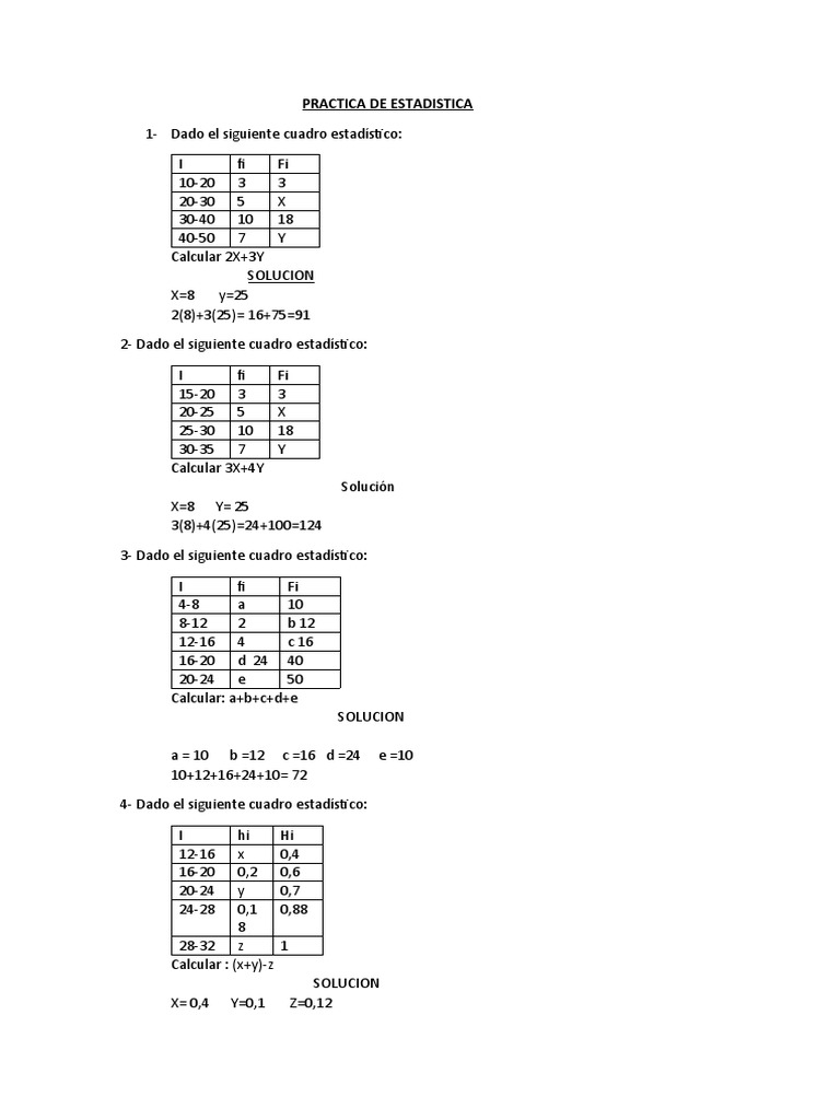 Practica de Estadistica-2ipc | PDF