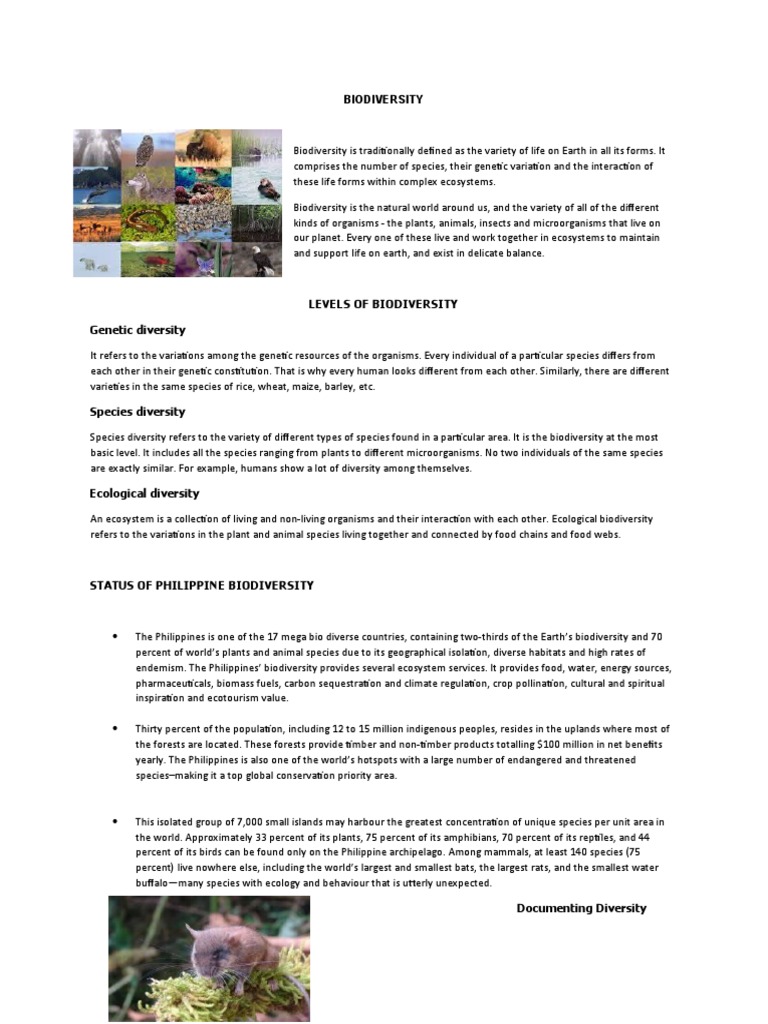 Philippine Biodiversity Overview | PDF