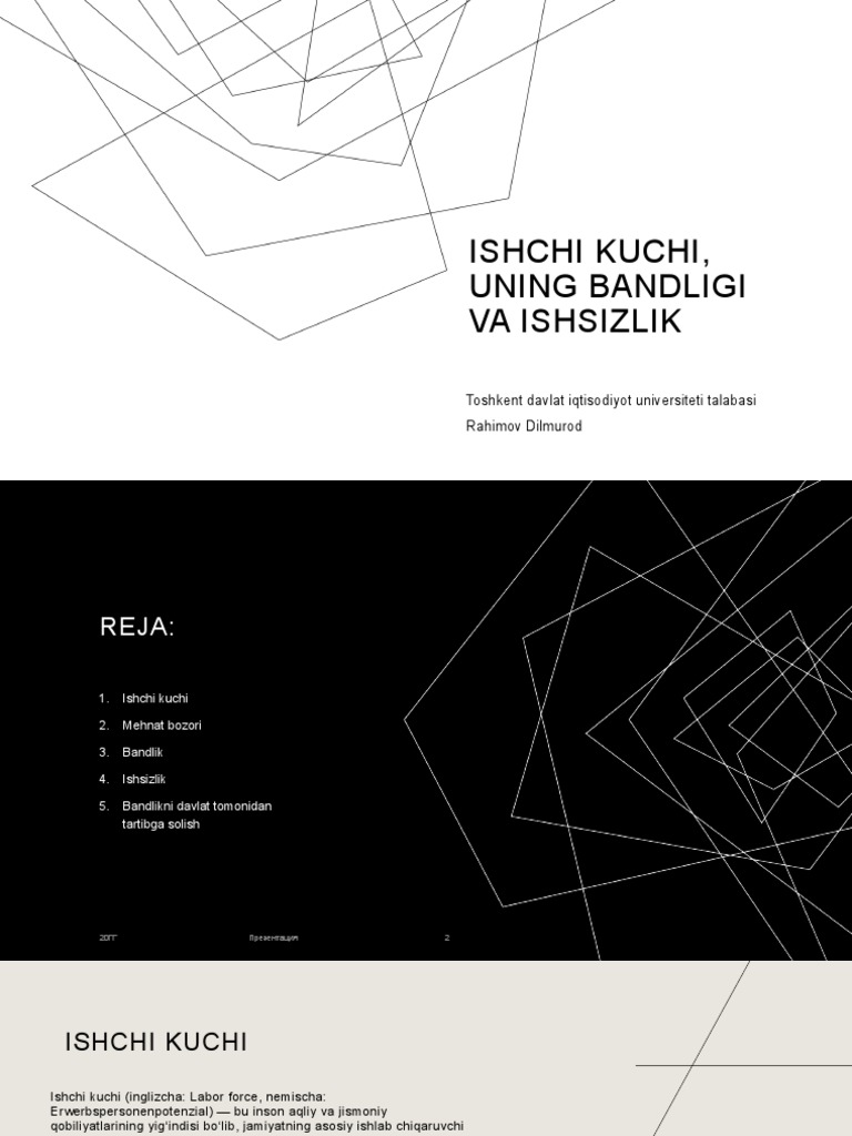 Ishchi Kuchi, Uning Bandligi Va Ishsizlik | PDF