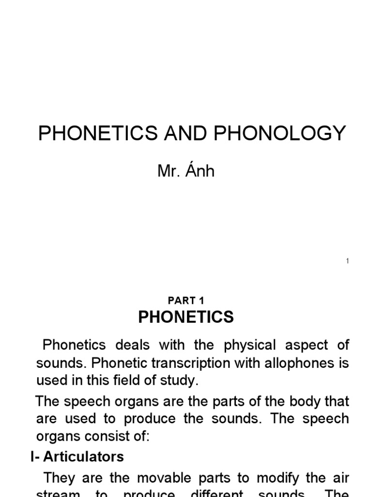 Phonetics and Phonology Overview | PDF
