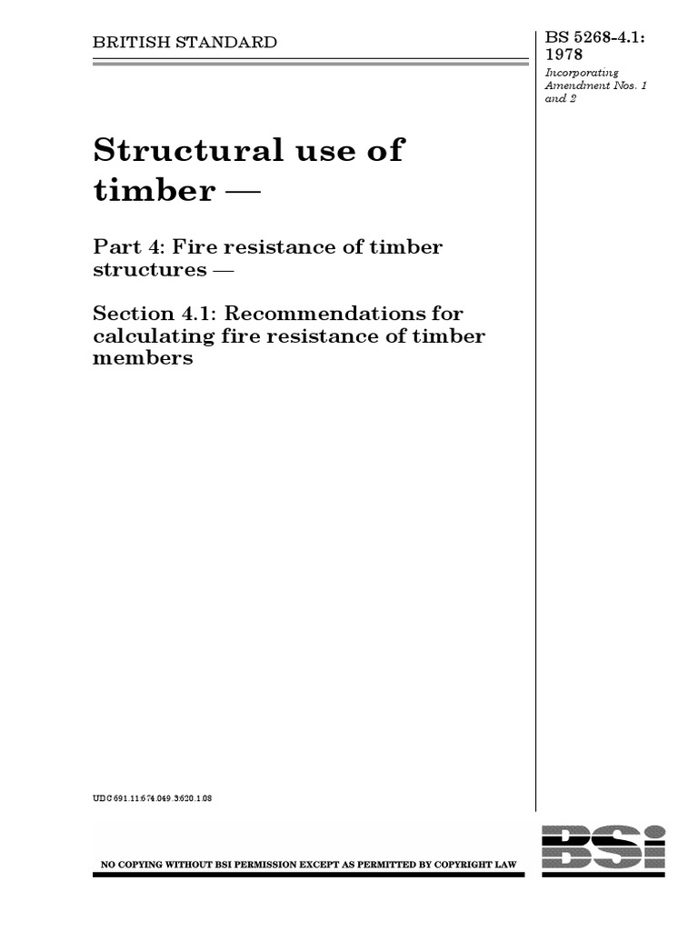 BS 5268 - 4.1 Structural Use of Timber | PDF | Screw | Strength Of ...