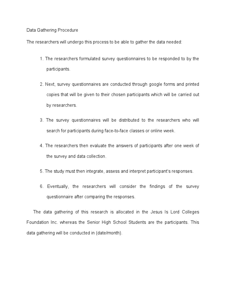 Data Gathering Procedure | PDF