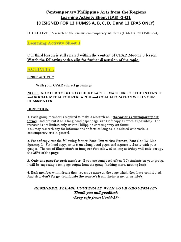 Contemporary-Philippine-Arts-from-the-Regions-Learning Activity Sheet-1 ...