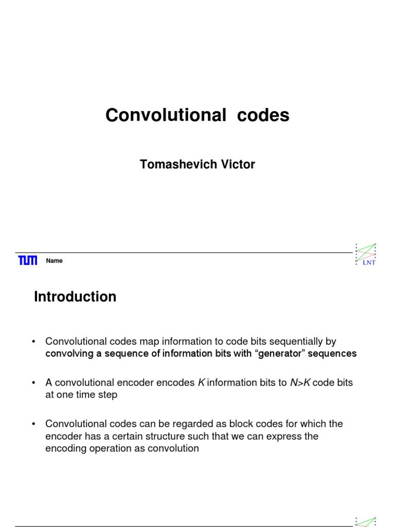 Victor Tomashevich-Convolutional Codes | PDF | Algorithms And Data Structures | Algorithms