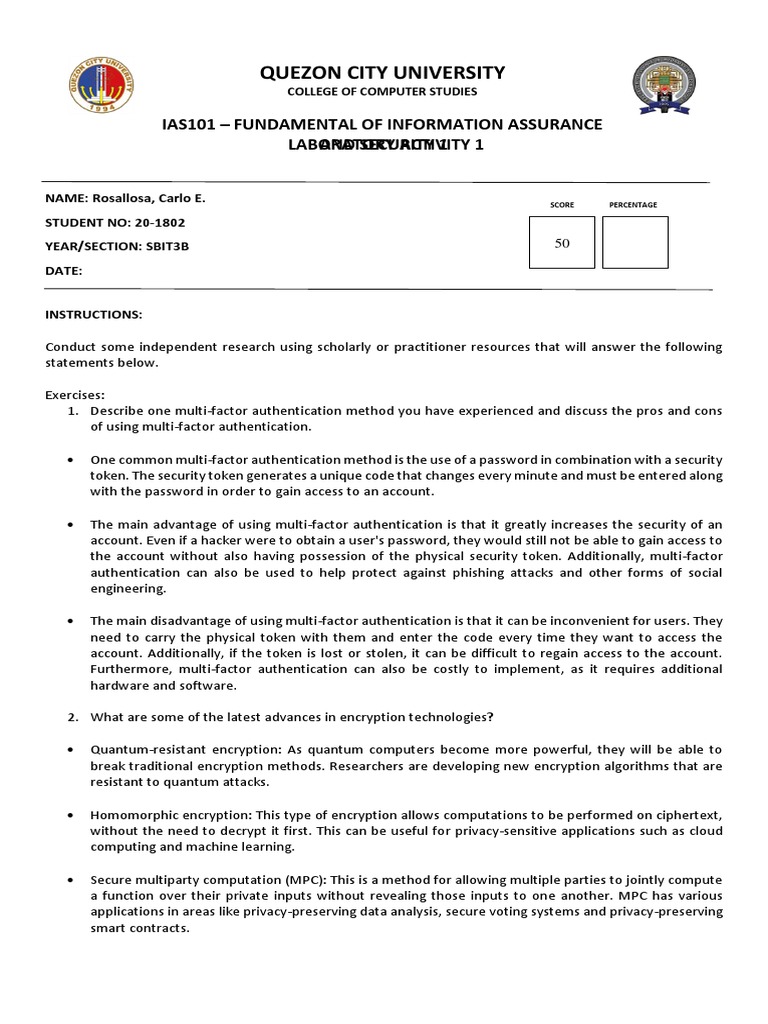 Ias101 Midterm Lab-Activity-1 PDF | PDF | Encryption | Computer Science Ias101 Midterm Lab-Activity-1 PDF | PDF | Encryption | Computer Science