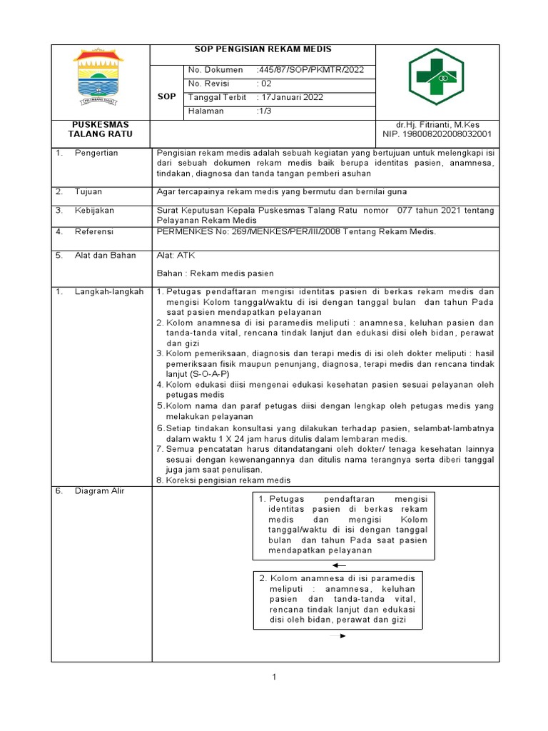 SOP PENGISIAN REKAM MEDIS (1).docx | PDF