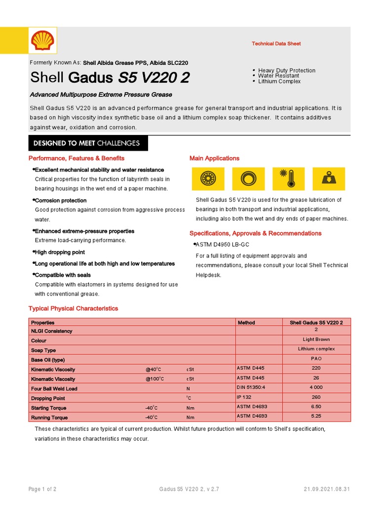 Shell Gadus S5 V220 2: Performance, Features & Benefits Main ...