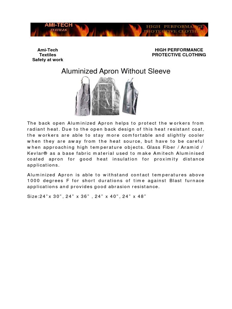 Aluminized Apron Catalog PDF | PDF