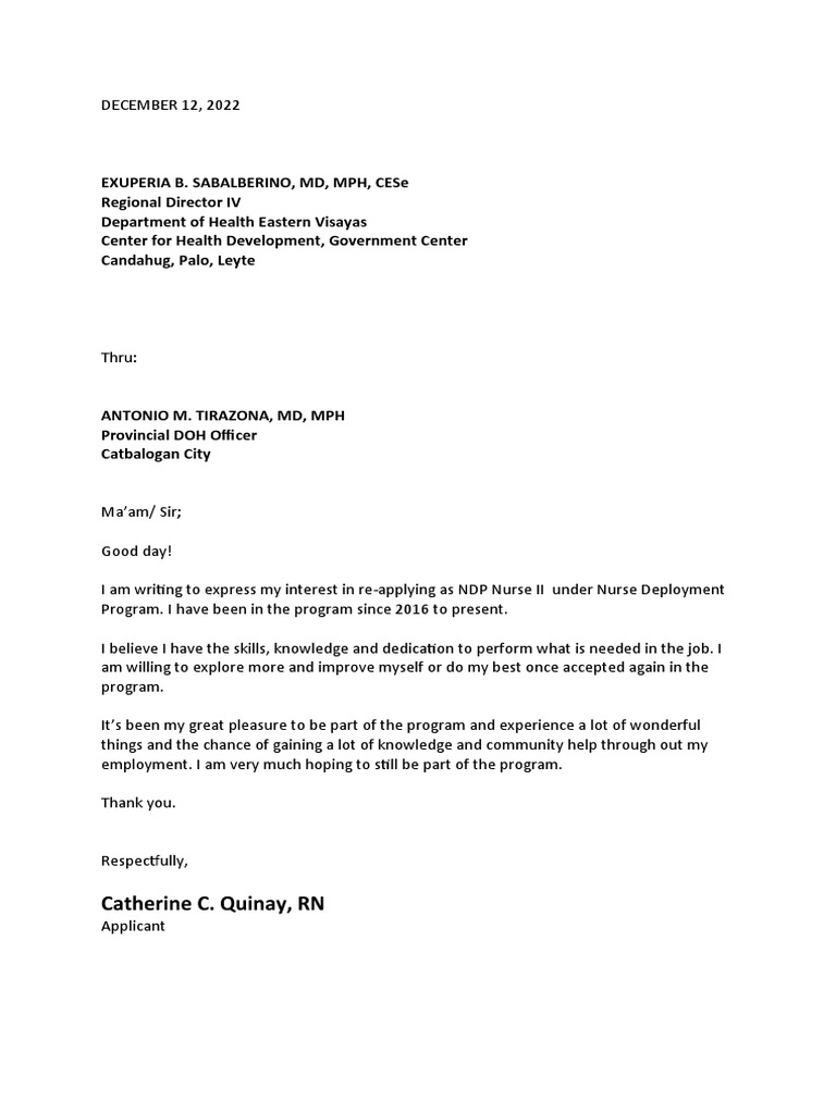 Application Letter | PDF