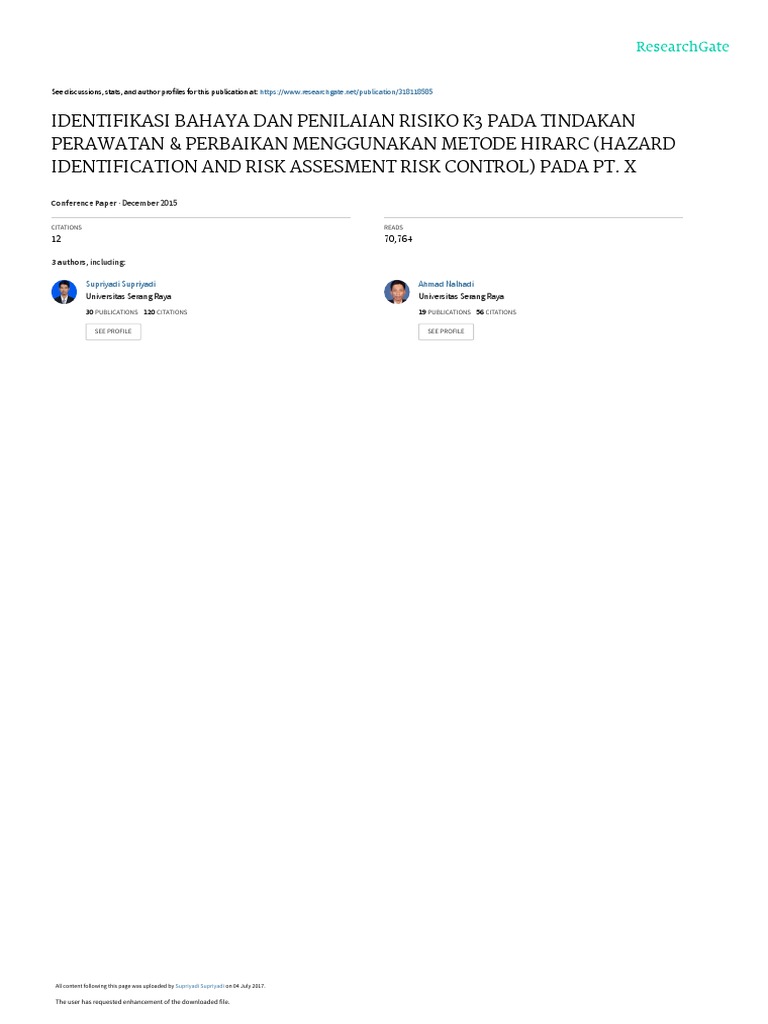 Risiko K3 dan Metode HIRARC | PDF