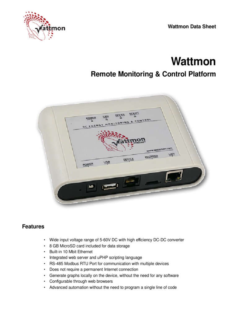 Wattmon Datasheet PDF | PDF