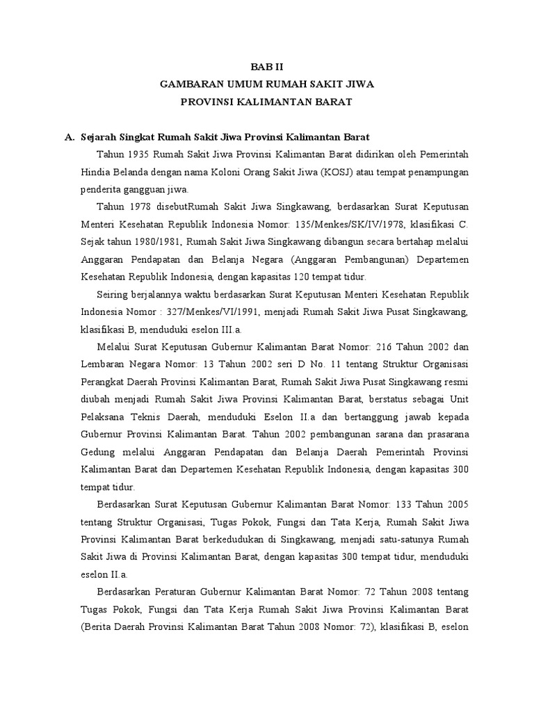 Bab 2 Gambaran Umum RSJ | PDF
